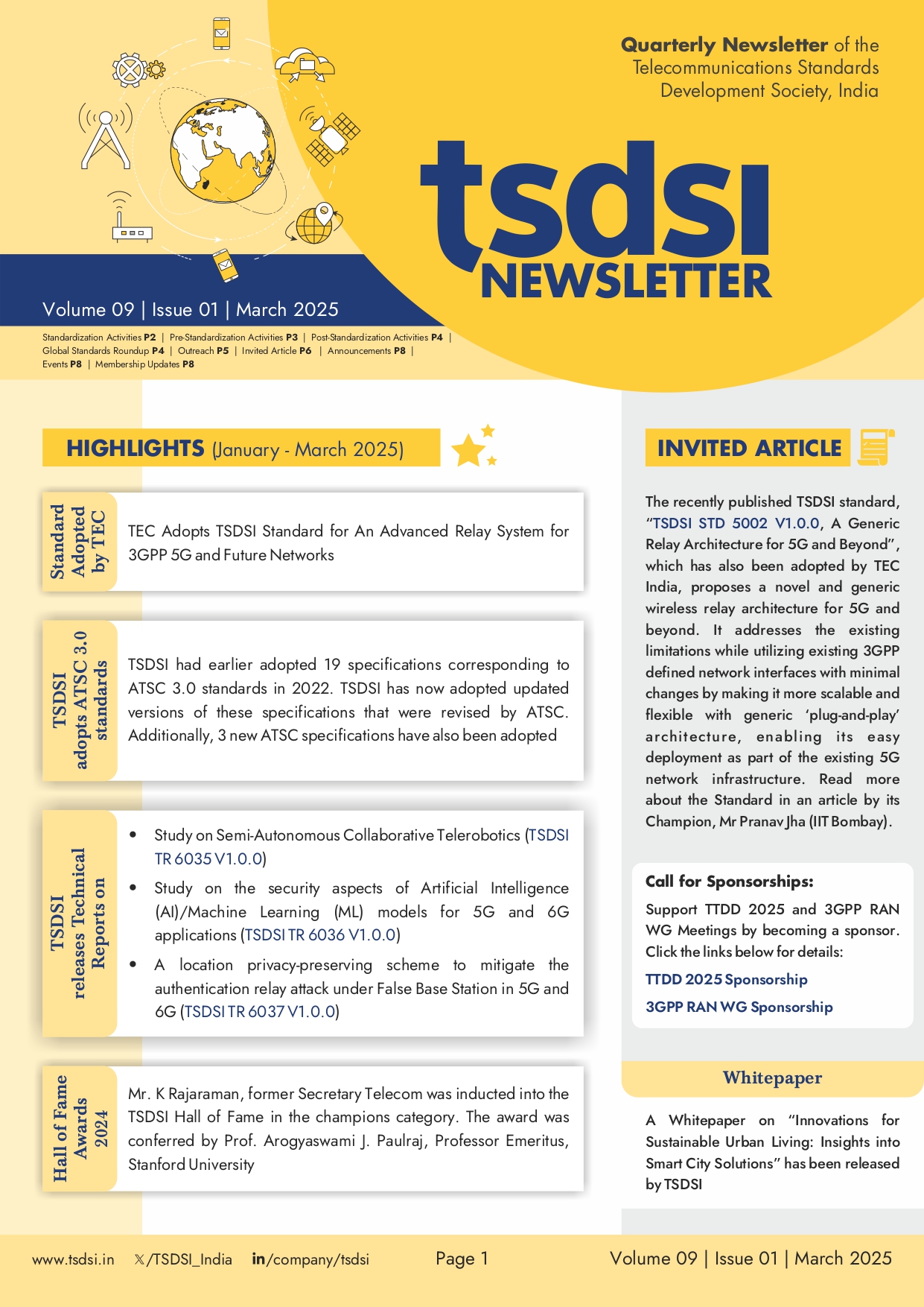 Newsletter - India's Telecom SDO